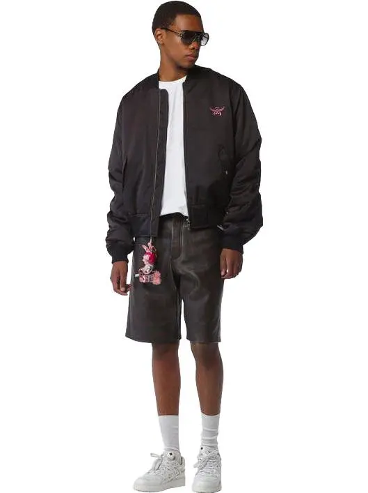 Mcm X Snipes Satin Bomber Jacket - Black