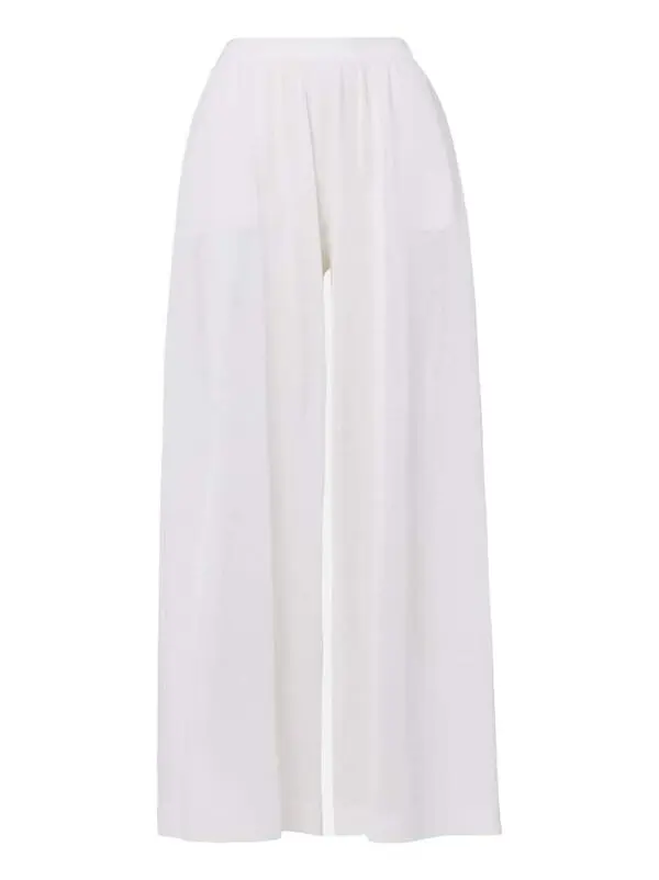 Alaïa Linen And Silk Wide-leg Pants - White