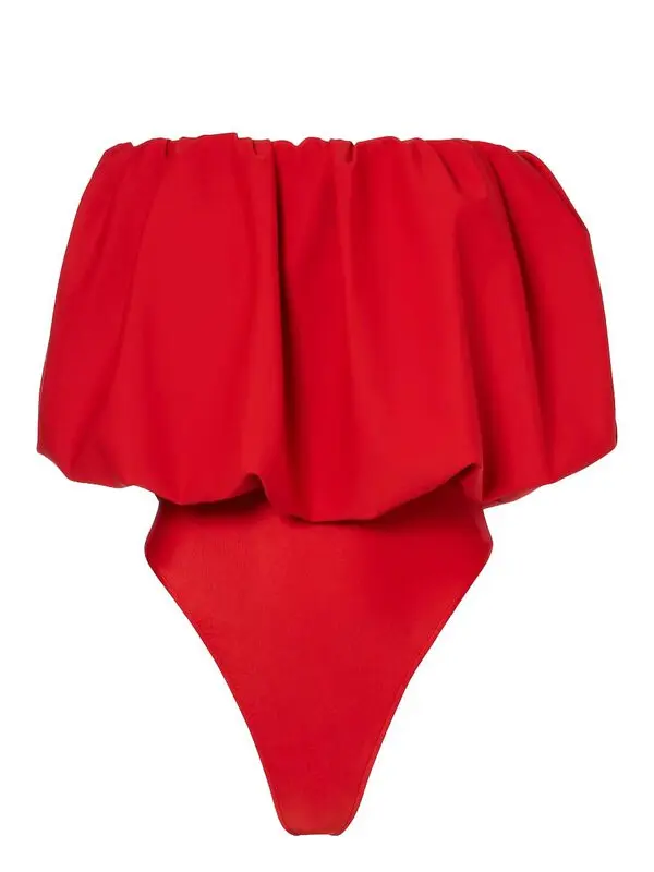 ADRIANA DEGREAS Coquille De Mer Bodysuit - Red
