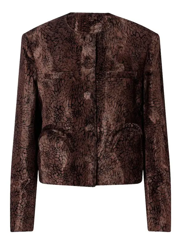 BLAZÉ MILANO Shamo Bolero Velvet Jacket - Brown