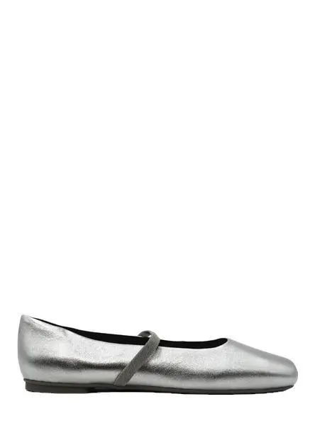 AMIE RAFA Mary Jane Flats - Silver