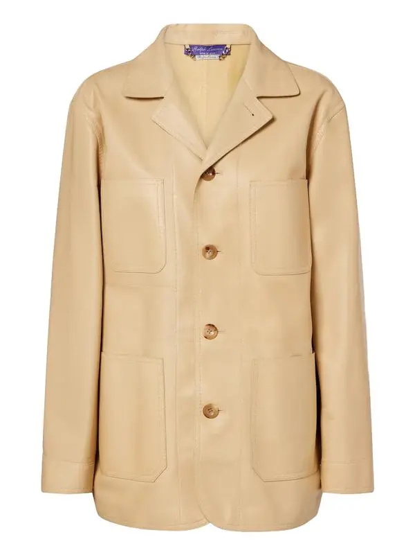 Ralph Lauren Adrianna Leather Jacket - Beige
