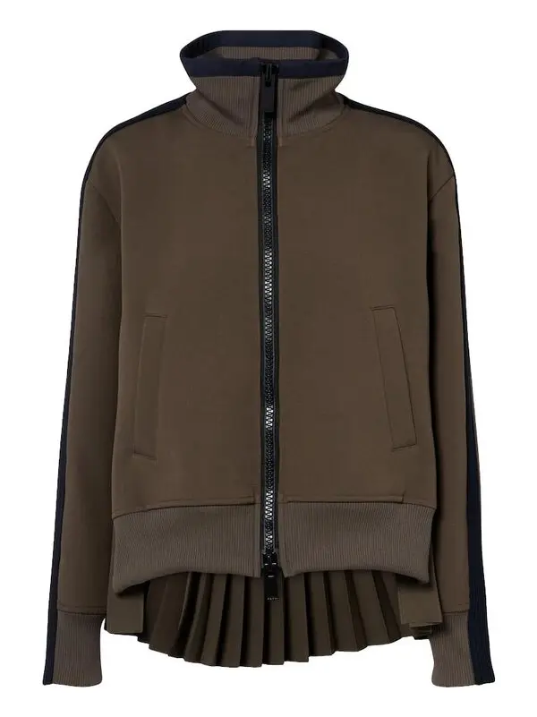 Sacai Matelassé And Twill Jacket - Green
