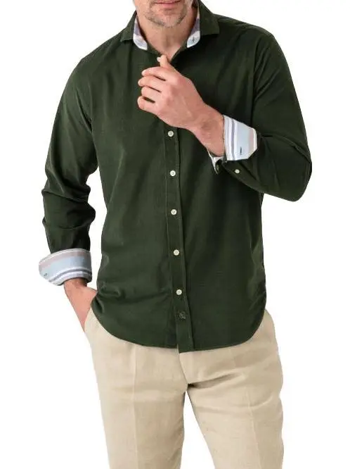 KOY CLOTHING Corduroy Long Sleeve Shirt - Pine Green