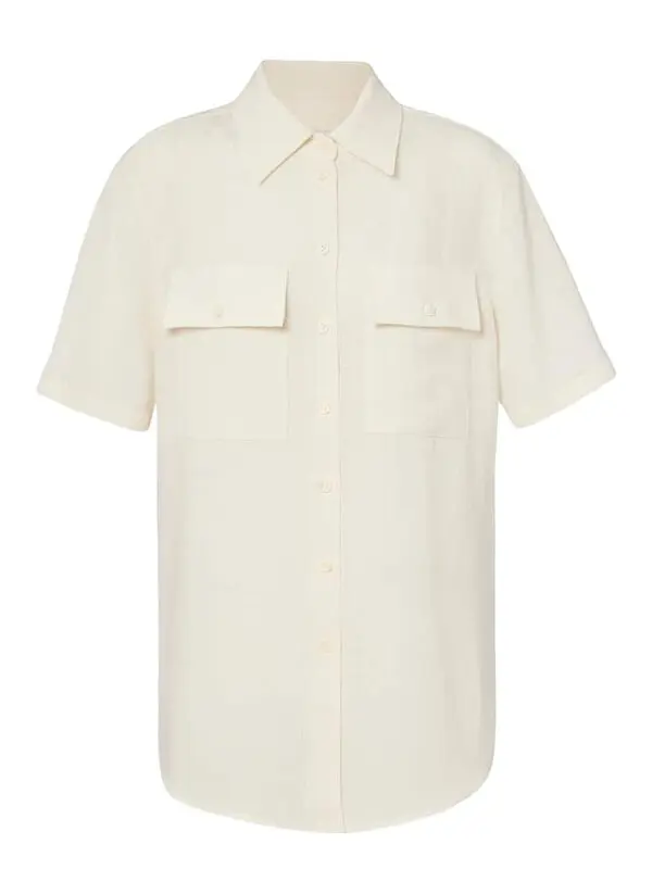 Loro Piana Shirley Linen Crêpe Shirt - White