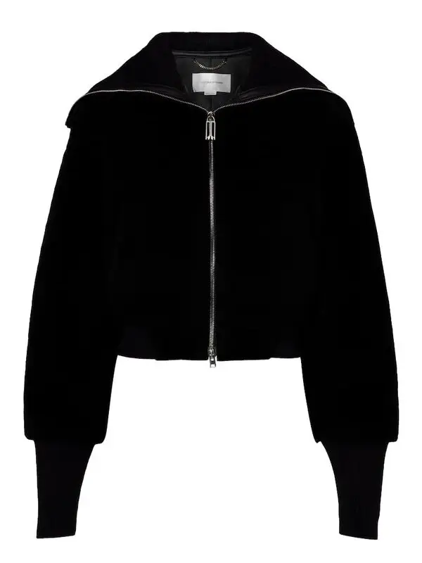 Victoria Beckham Shearling Bomber Jacket - Black