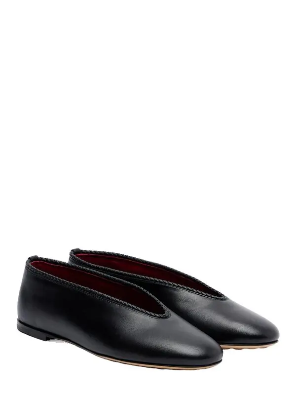 Bottega Veneta Lamb Leather Ballet Flats - Black