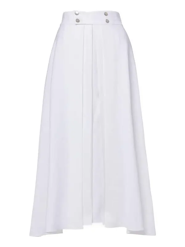 Loro Piana Petra Pleated Linen Maxi Skirt - White