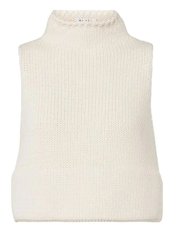 Alaïa Cropped Cotton-blend Top - White