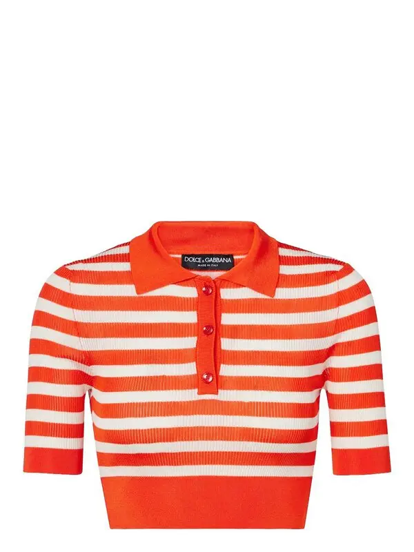 Dolce & Gabbana Striped Polo Shirt - Red