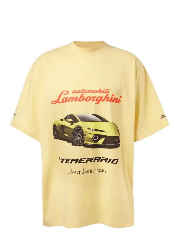 Balenciaga X Automobili Lamborghini Cotton Jersey T-shirt - Yellow