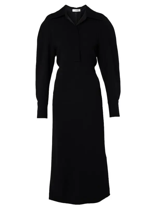 Victoria Beckham Gathered Midi Dress - Black