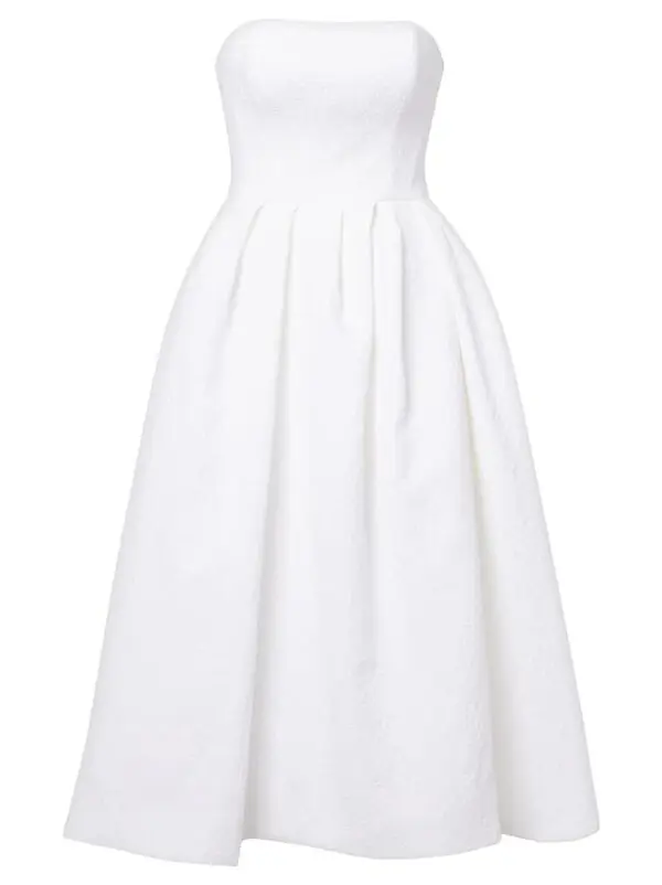 Carolina Herrera Cotton-blend Midi Dress - White