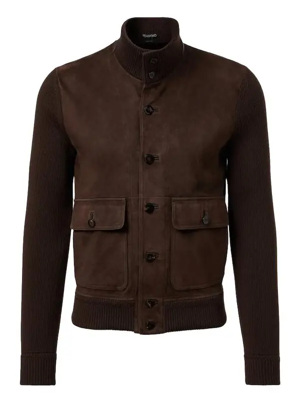TOM FORD Wool And Suede Blouson - Brown