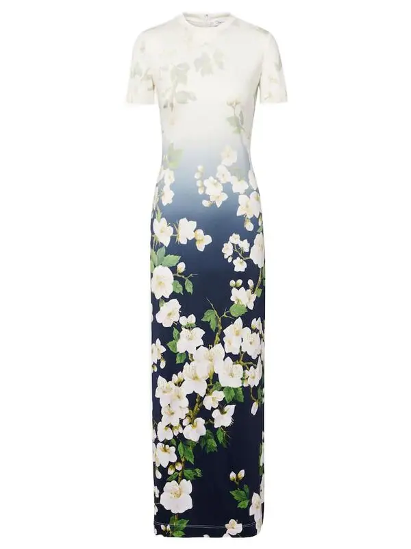 Oscar De La Renta Floral Ombré Maxi Dress - Multicoloured
