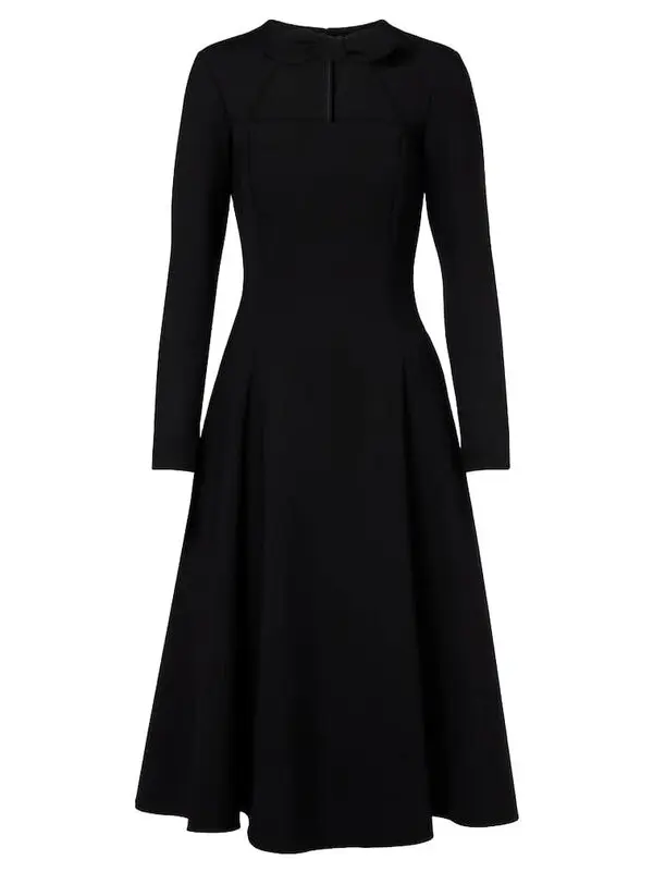 Oscar De La Renta Cutout Wool-blend Cocktail Dress - Black