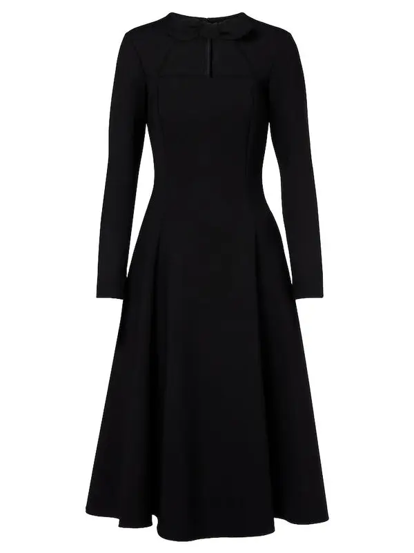 Oscar De La Renta Cutout Wool-blend Cocktail Dress - Black