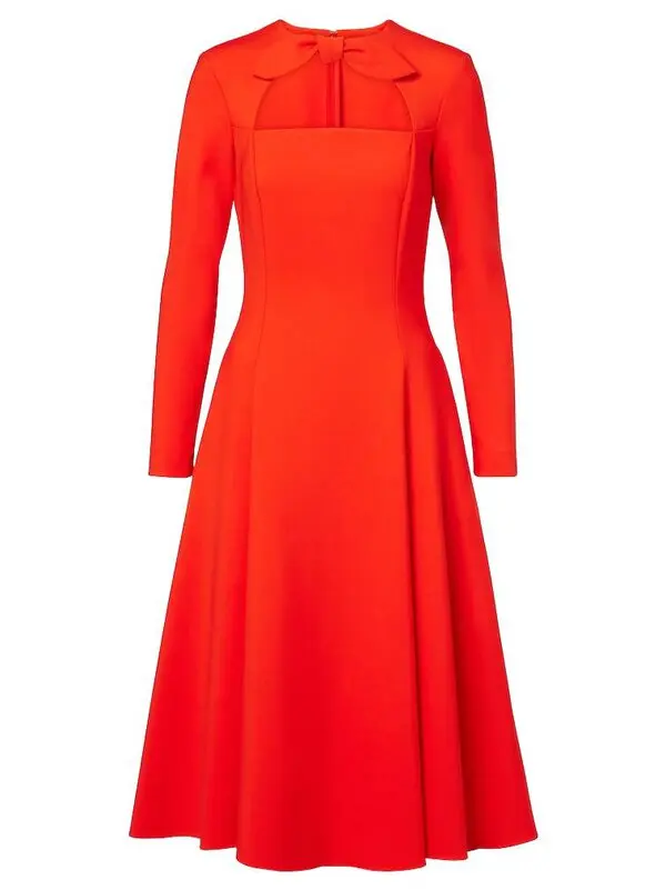 Oscar De La Renta Cutout Wool-blend Midi Dress - Red