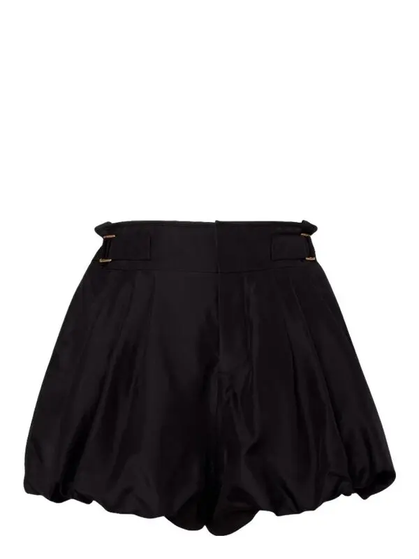 Chloé Belted High-rise Silk Habotai Shorts - Black