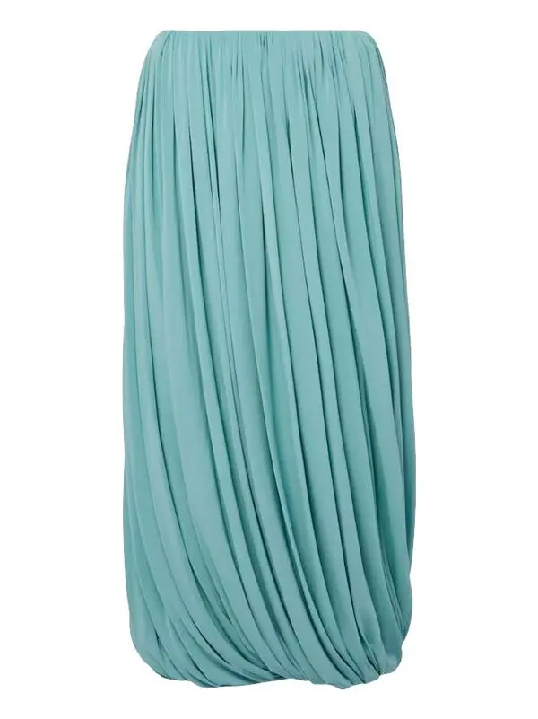 Alaïa Gathered Jersey Midi Skirt - Blue