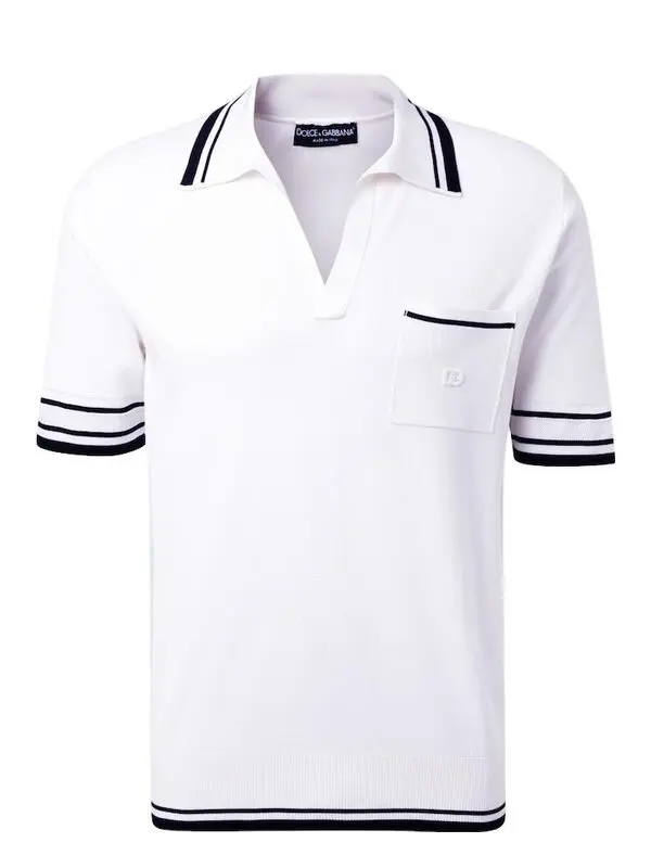 Dolce & Gabbana Silk-blend Polo Shirt - White
