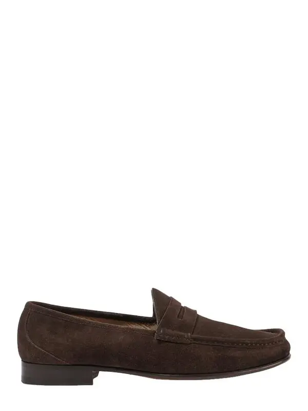 TOM FORD York Suede Penny Loafers - Brown