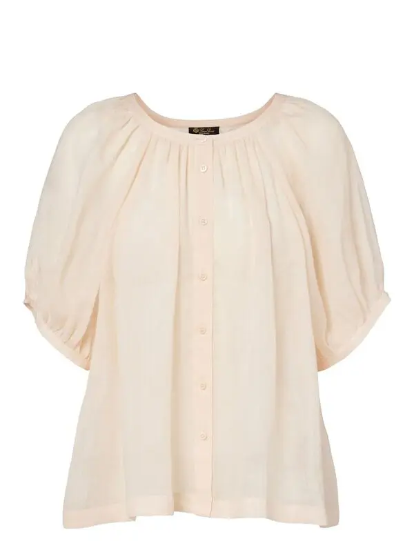 Loro Piana Gritt Ramie Blouse - Orange