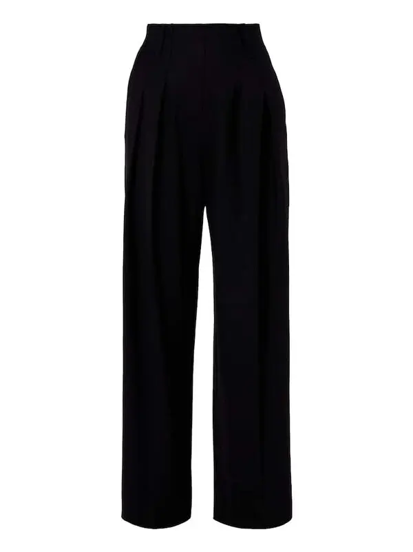 Victoria Beckham High-rise Wide-leg Pants - Black