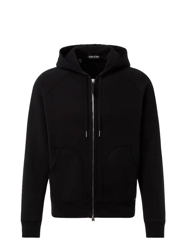 TOM FORD Cotton Jersey Zip-up Hoodie - Black