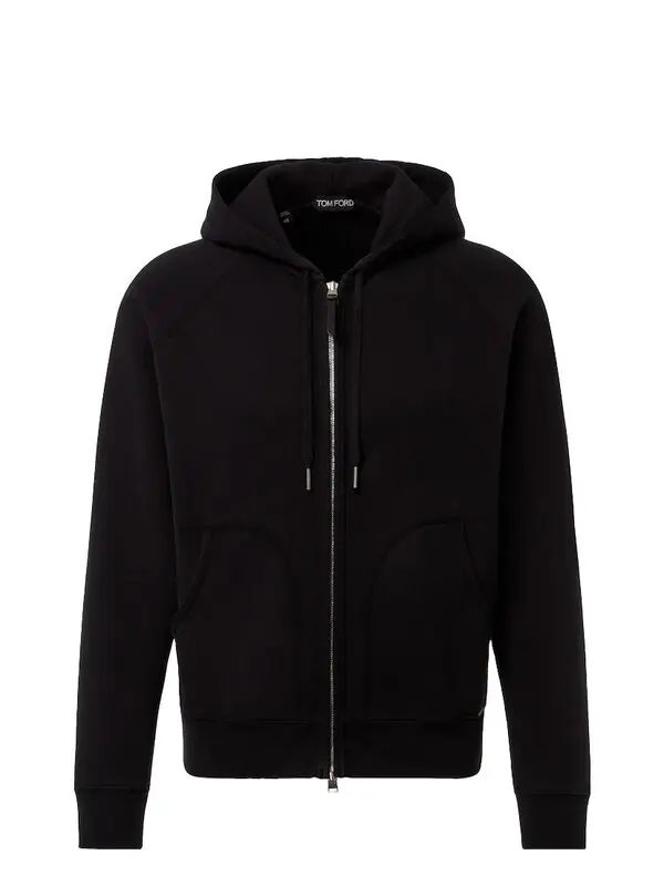 TOM FORD Cotton Jersey Zip-up Hoodie - Black