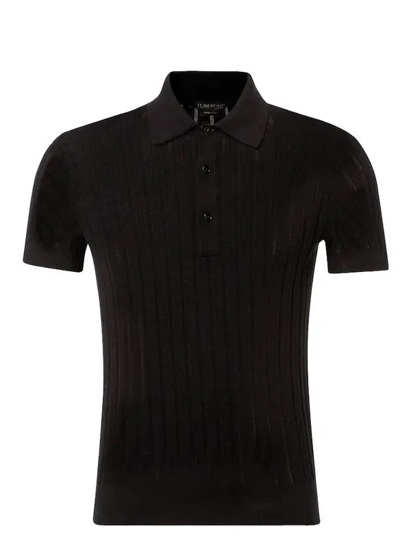 TOM FORD Cotton And Silk Polo Shirt - Black