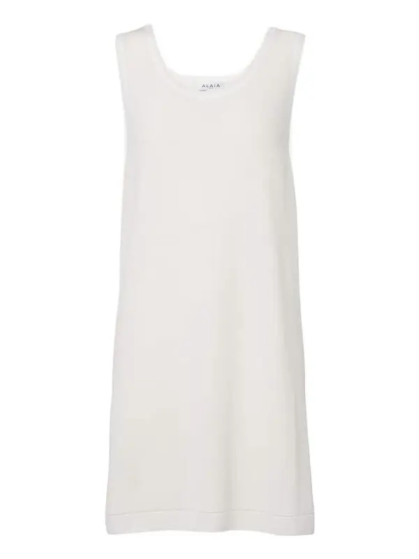 Alaïa Cotton And Wool-blend Tunic - White