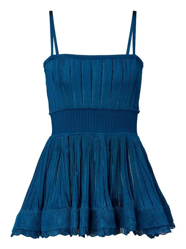 Alaïa Ribbed-knit Top - Blue