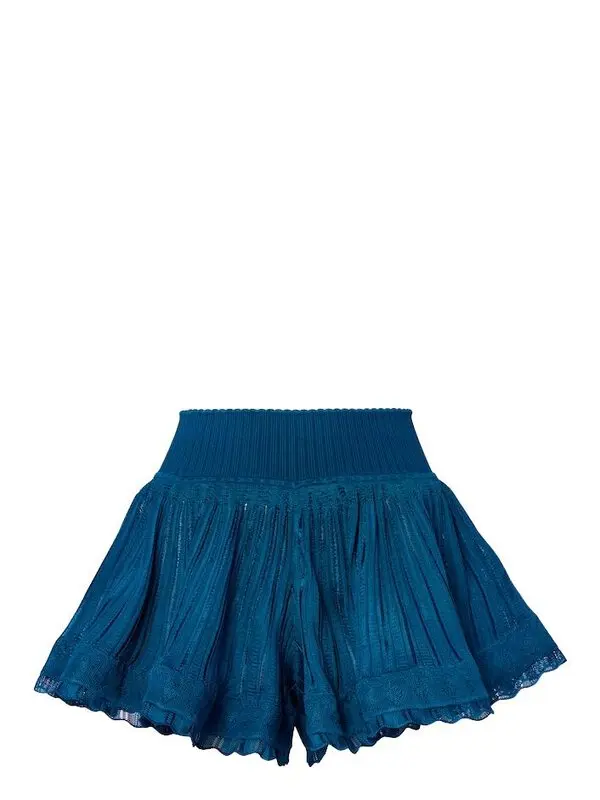 Alaïa Ribbed-knit Skort - Blue