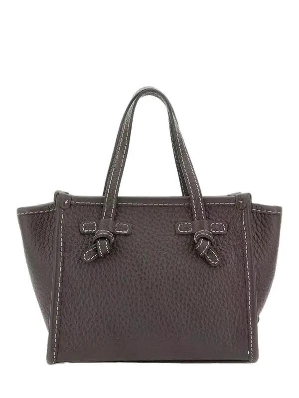 MARCELLA CLUB Leather Tote Bag - Brown