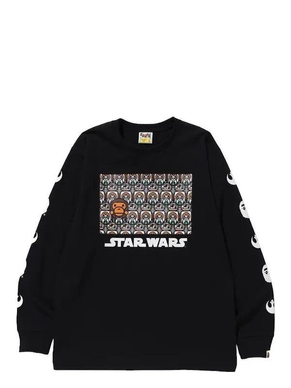A BATHING APE X Star Wars Republic Long Sleeve Tee Shirt - Black