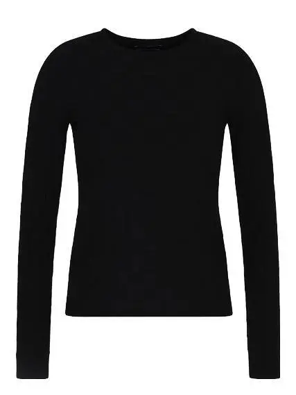 Emporio Armani Check-effect Knit Viscose Jumper - Black