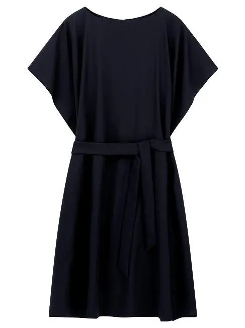 Emporio Armani Satin Crêpe Sash Dress - Black