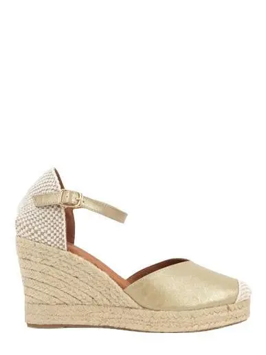 MENINA STEP Jimena High Strap Wedges - Gold