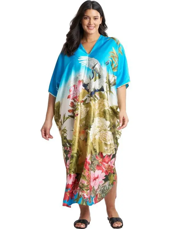 Natori Printed Caftan - Stripe