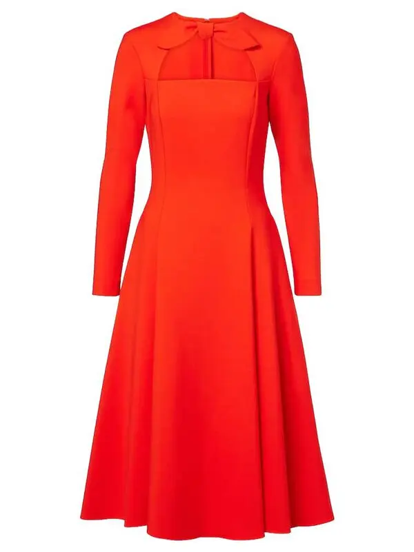 Oscar De La Renta Cutout Wool-blend Cocktail Dress - Red