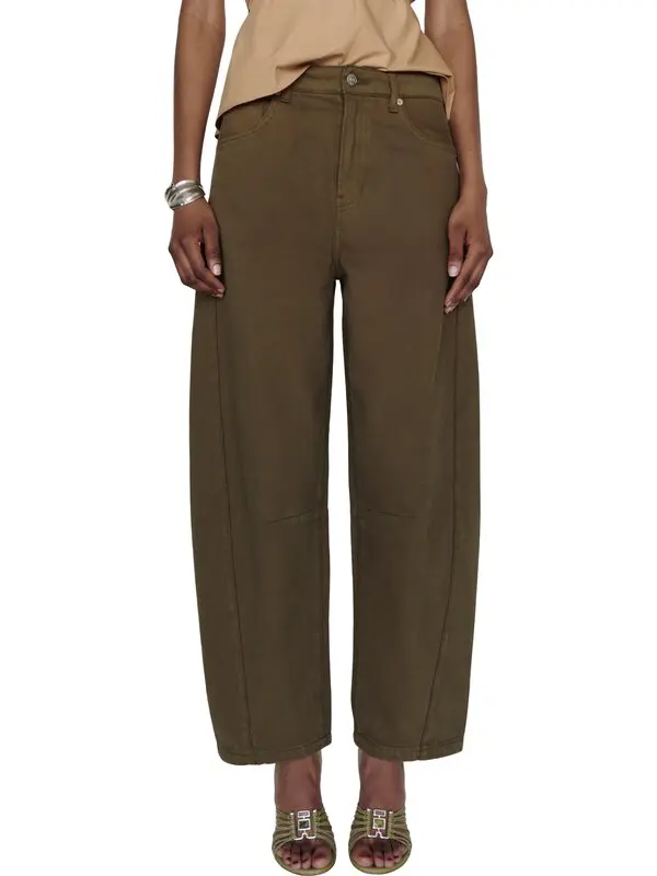 REFORMATION Tyler Mid Rise Barrel Jeans - Green