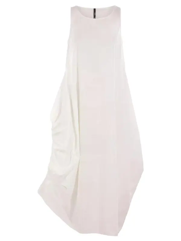 MARIA CALDERARA Asymmetrical Sleeveless Dress - White