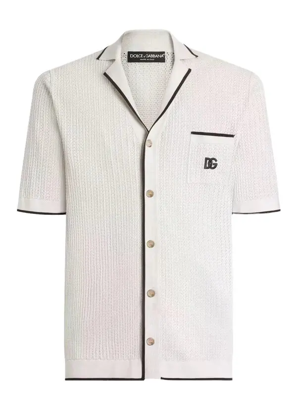 Dolce & Gabbana Knitted Short-sleeve Shirt - White