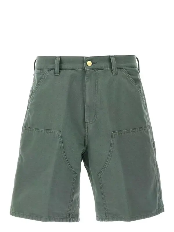 Carhartt Work In Progress Double Knee Canvas Shorts - Green