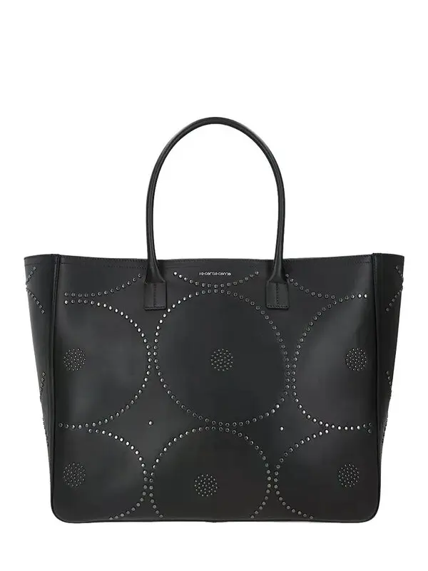 10 CORSO COMO Large Tresor Leather Tote Bag - Black