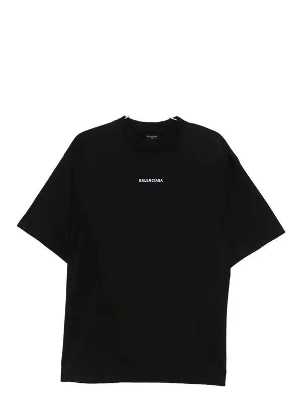 Balenciaga Logo-print Cotton T-shirt - Black