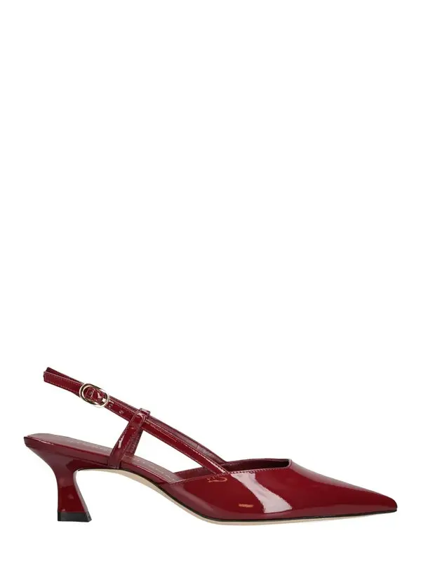 STUART WEITZMAN Patent Leather Vinnie Slingback Pumps 50 - Red