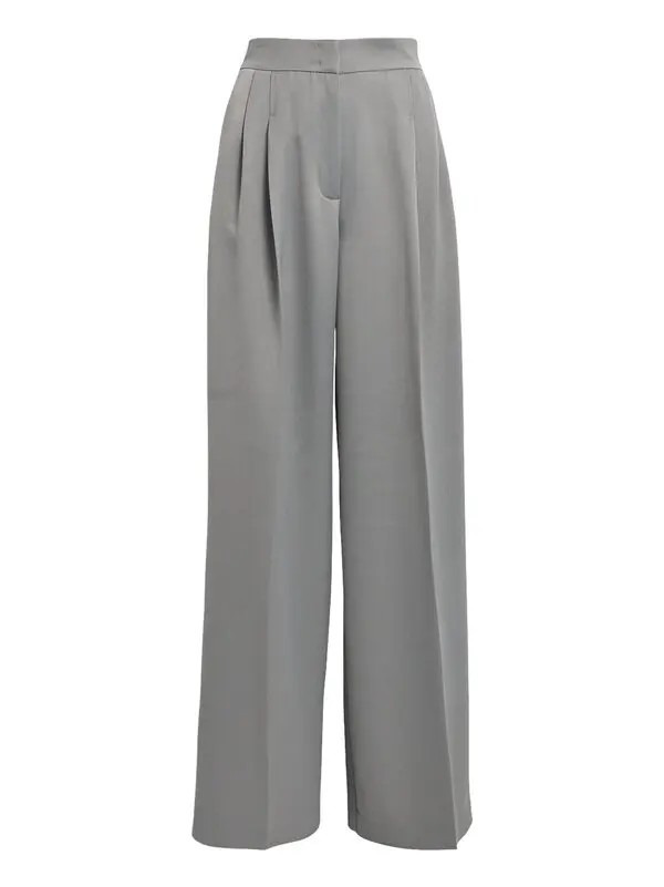 Max & Co. Satin Pleated Wide-leg Trousers - Grey