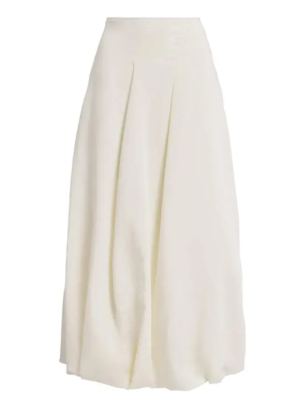 Max & Co. Canvas Balloon Midi Skirt - White